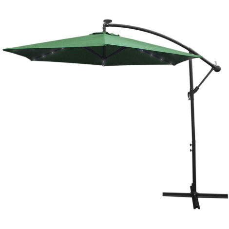 Green 3m LED Cantilever Parasol