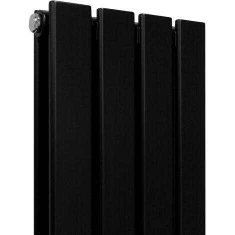 Designer Flat Panel Radiators Matt Black 1600mm x 280mm