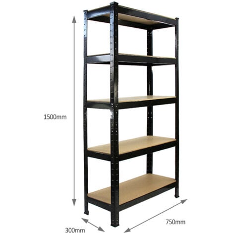Monster Racking T-Rax Heavy Duty Shelving Units, Black, 75cm W,
