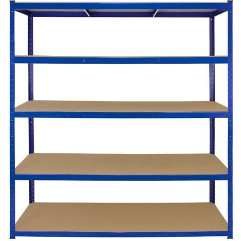 Monster Racking T-Rax 5 x Extra Wide Storage Shelves, Blue, 160cm