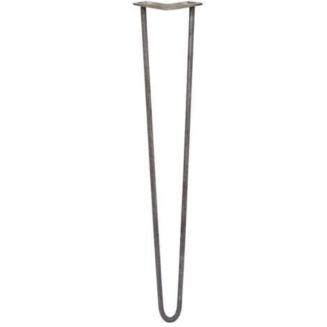 4 x 28" Hairpin Legs - 2 Prong - 12mm - Raw Steel
