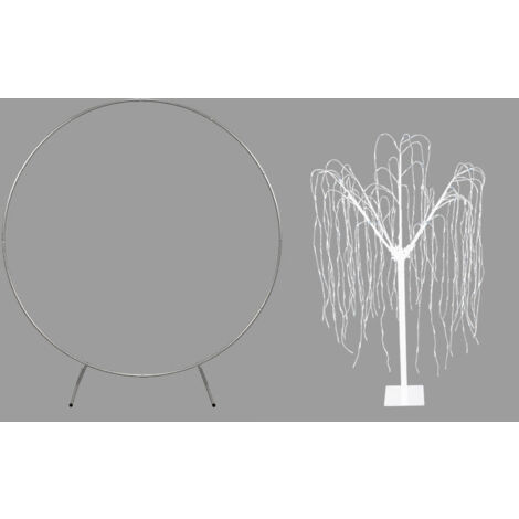Wedding Moongate Silver Arch 2m/ 200cm & 1 x Weeping Willow Light Up ...
