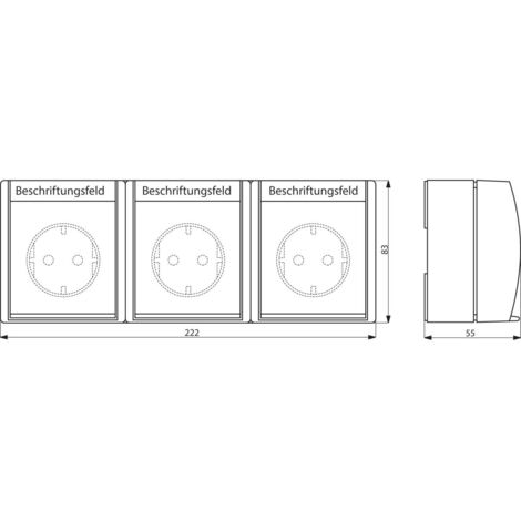 Busch-Jaeger SCHUKO-Dreifachsteckdose 2300/3 EW-54