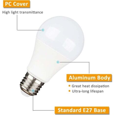 Lampadina LED E27 9W 220V bianco freddo 6500K per campeggio ...