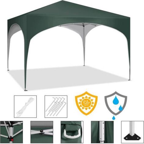 Tente de jardin - Pavillon - Easy Up - Imperméable - Pliant - Inclut un ...