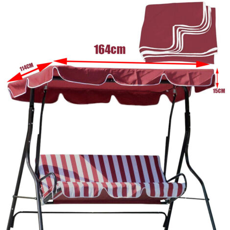 Toit de Rechange pour Balancelle de Jardin 3 Places, Universel Toile de ...