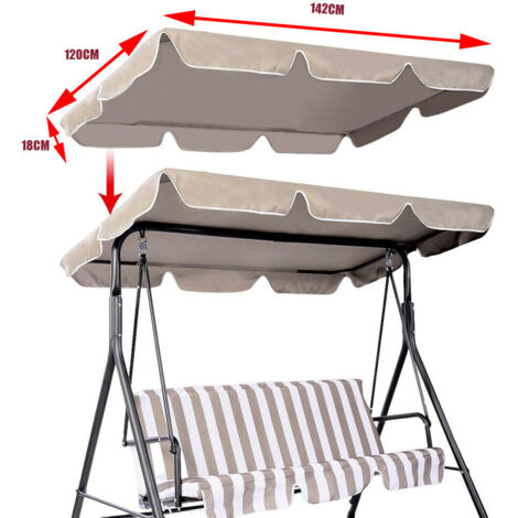 Toit de Rechange pour Balancelle de Jardin 2 Places, Universel Toile de ...