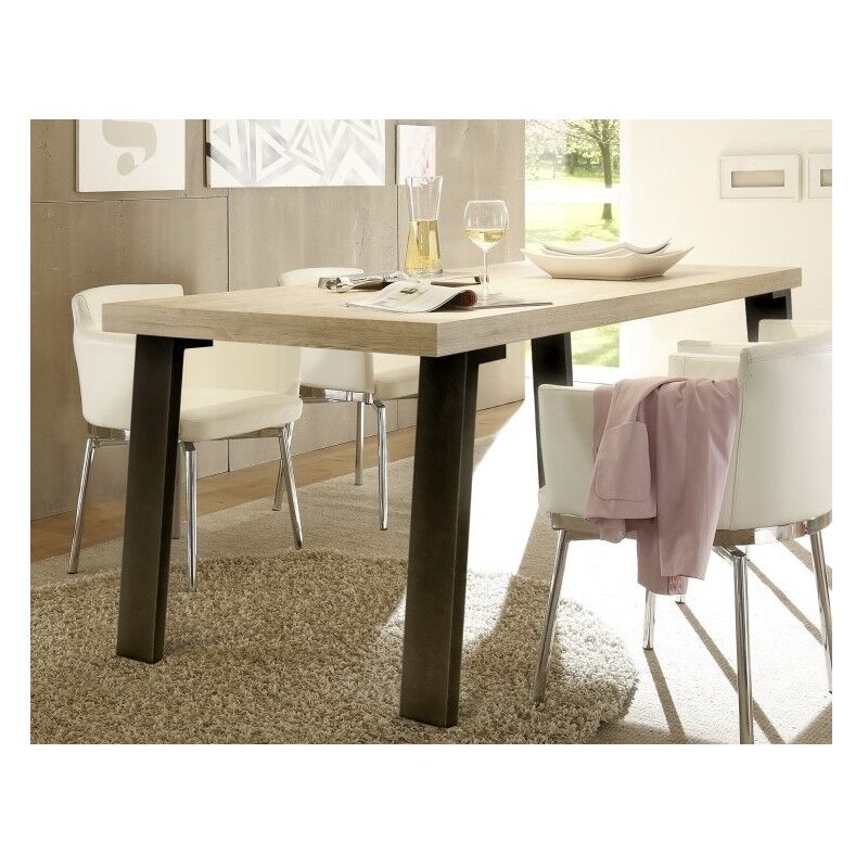 Tisch 189x88 cm mit Metallbeinen, Kollektion SHOW, Farbe helles Eichenholz