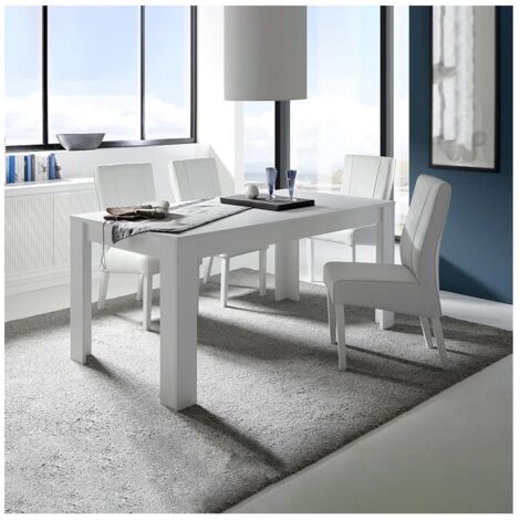 Ausziehbarer Tisch 137x90, Kollektion FALL, Farbe Hochglanz Weiß