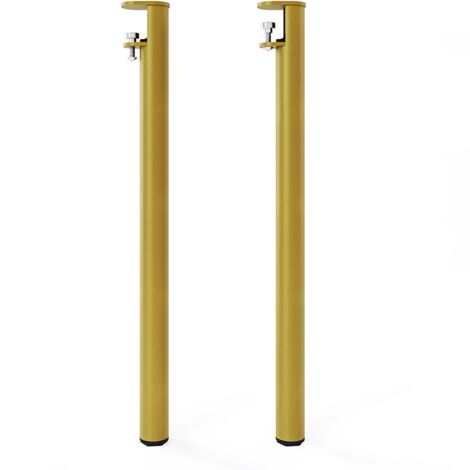 "Table à manger rectangle DECO-GEM, 6 pers. Décor chêne clair. 4 pieds ""Topaze"" acier doré L ...