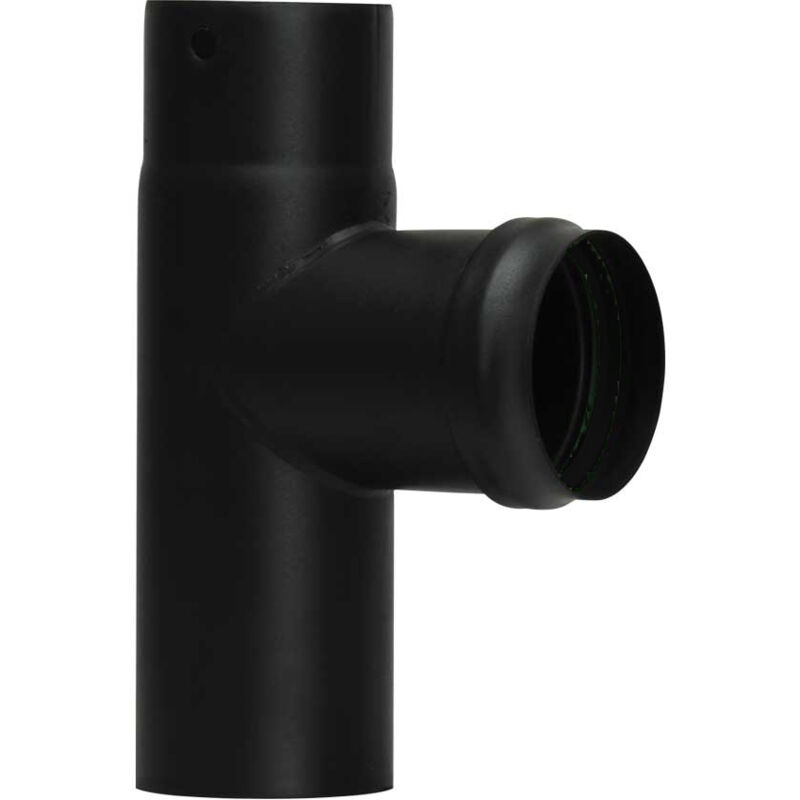 Cheminee tuyau de poele a pellets emaille noir, joint cache, raccord ...