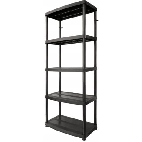 Rayonnage de rangement en plastique 5 étagères pour garage ou cave ...
