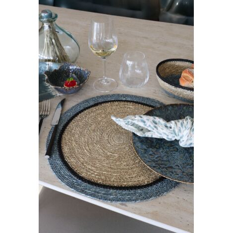 Lot de 6 sets de table en jonc de mer 38cm, IRIS