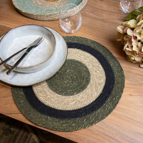 Lot de 6 sets de table en jonc de mer 38cm, LUNA