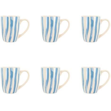 Lot de 6 mugs en grès 38cl, CORFU