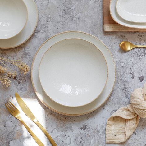 Assiettes creuses en porcelaine anti-rayures 21cm NUANCE lot de 6 ...
