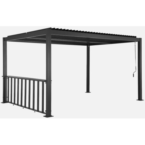 Pérgola bioclimática de aluminio y acero 3x3m + barra 3m