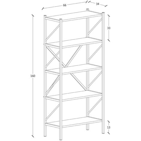 Metall Stand Regal Bücher Insasi 5fach