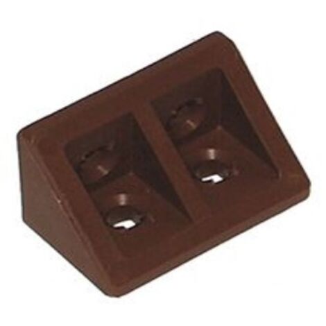 MOBILA - 8 GIUNZIONI ANGOLARI IN PLASTICA MARRONE CON TAPPO 43X20X20MM