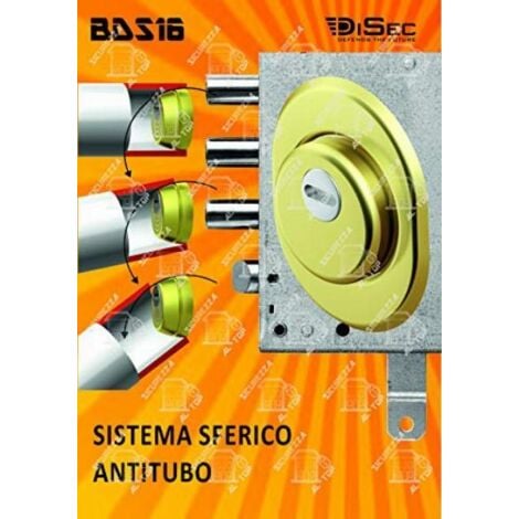 DISEC - DEFENDER A SISTEMA SFERICO ANTITUBO 25MM IN OTTONE LUCIDO