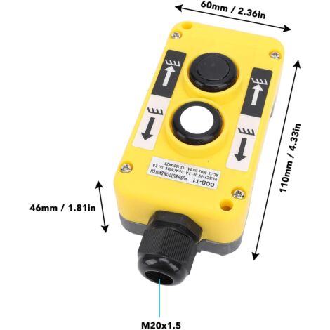 Ej.Life AC250V 5A / 500V 2A Interruttore di controllo del paranco per ...