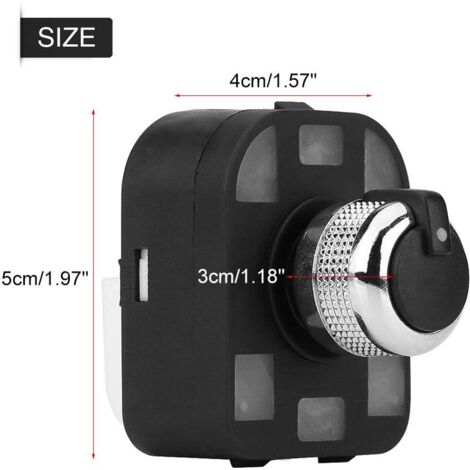 Botón de espejo retrovisor cromado negro Aramox para perilla giratoria ...