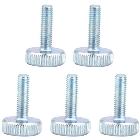 Tornillo moleteado M5 de acero al carbono galvanizado, 1,4-20, cabeza plana, tornillos ...