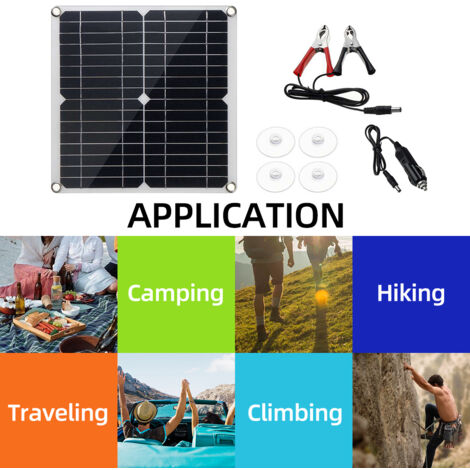 Kit de panel solar monocristalino de 20 vatios y 12 voltios ...