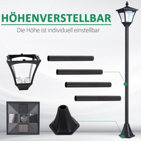Lampadaire d'extérieur - Éclairage Solaire 10 Lumens - Lanterne Jardin ...