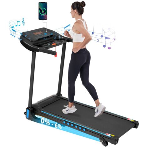 Tapis de course pliable-3,0 CV-14 km/h-6% inclinaison-capteur cardiaque ...
