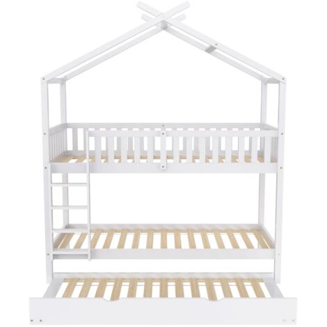 Lit Superposé Cabane Enfant/Ado 90x200 - 3 Couchages Extensible ...