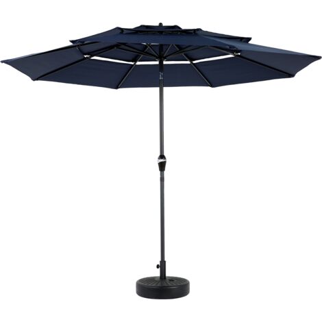 Parasol droit-Rectangulaire-Double Face-Grand-avec Manivelle-Bleu ...