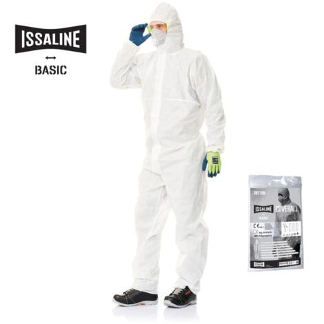 Issaline 08270N-050 Mono de trabajo desechable básico CE Cat. I Blanco XXL