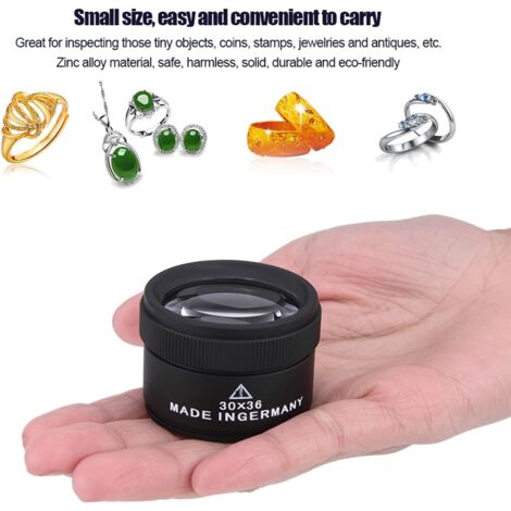 Sollbry Lupa de joyería 30X, lupa profesional para monedas, lente ...