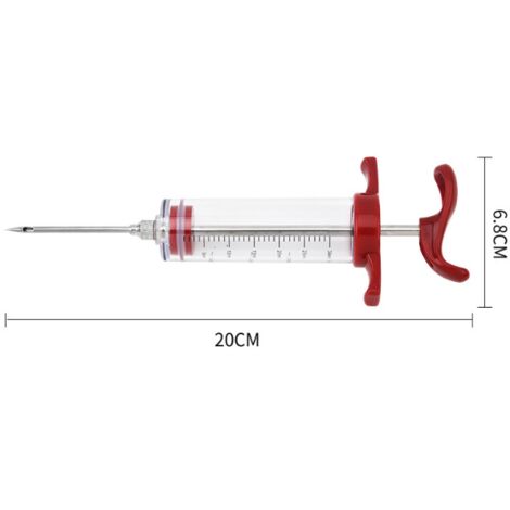 Sollbry Jeringa para carne, inyector de adobo antirotura de 30 ml ...