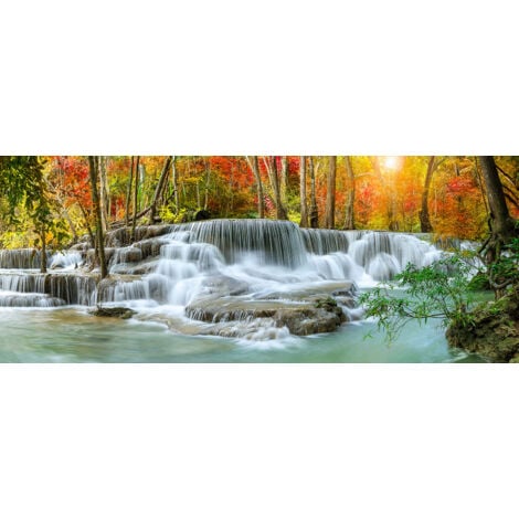 Brise vue Trompe l'oeil - 100x250 cm - Cascades - Recto Imprimé / Verso ...