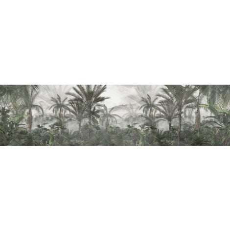 Brise vue Trompe l'oeil - 80x300 cm - Forêt tropicale - Recto Imprimé ...