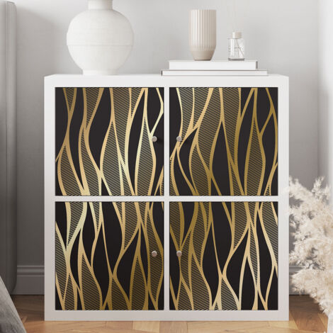 Stickers meuble - Design - Lot de 4 stickers - 15x15 cm - Adhésif BRILLANT