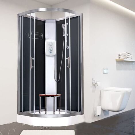 Vidalux Pure E Black 900 x 900 Electric Shower Cabin Triton Standard 9.5KW