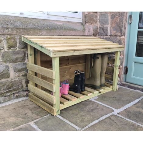 Wooden Garden Boot Storage