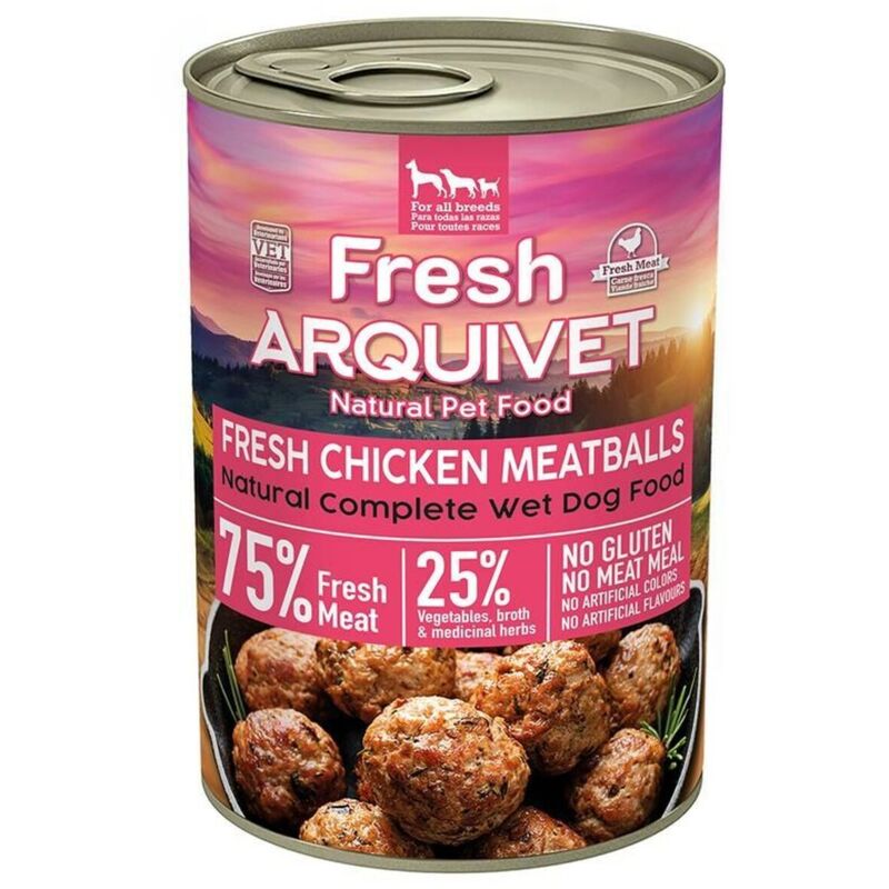 Cibo umido Arquivet Fresh Chicken Meatballs Pollo 400 g