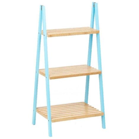 Scaffale da Bagno Berilo Azzurro Naturale 40,3 x 81,5 x 30 cm