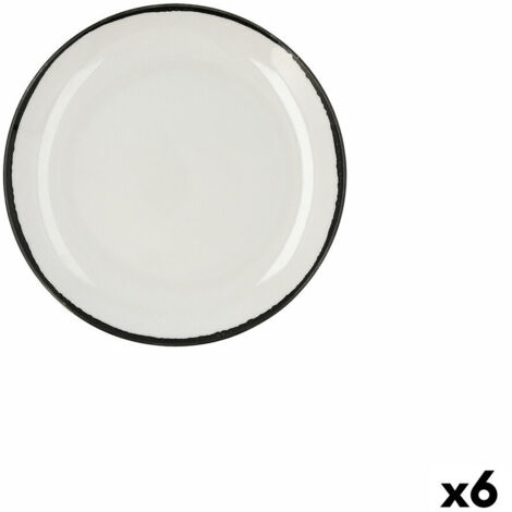 Piatto da pranzo Ariane Vital Filo Bianco Ceramica (6 Unità)