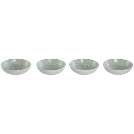 Set di piatti Home ESPRIT Verde Gres Mandala Arabo 18,2 x 18,2 x 5,7 cm