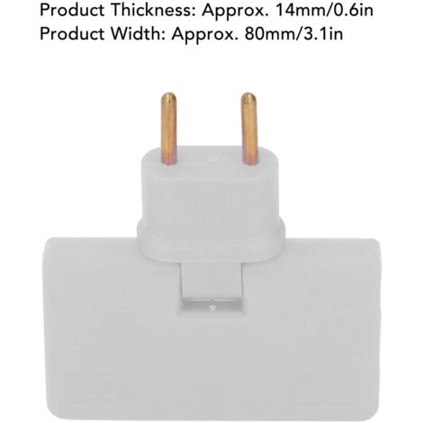 Lot de 5 adaptateurs de prise sans fil UE, rallonge 180 degrés, 1 à 3 ...