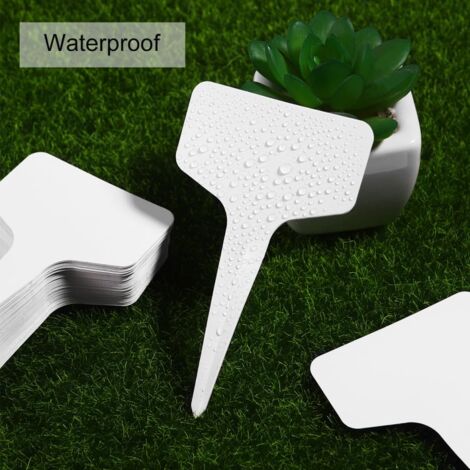 Pack of 100 T-shaped plastic plant stakes, labels, labelling, plant signs