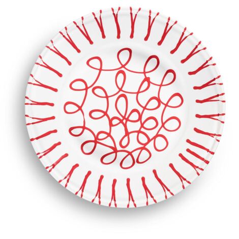 Gmundner Cerámica Rojo Flameado, Cuenco con aro (Ø 28cm)