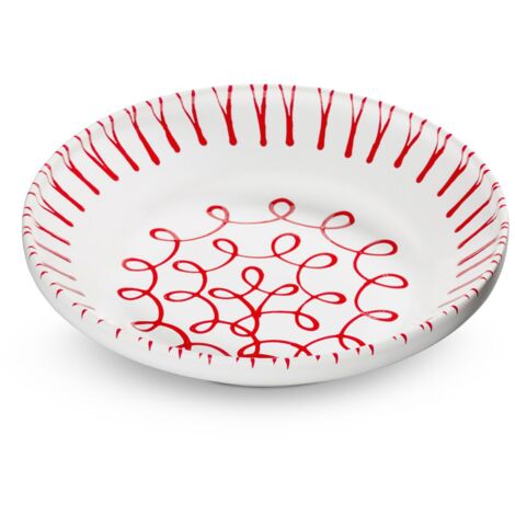 Gmundner Cerámica Rojo Flameado, Cuenco con aro (Ø 32cm)