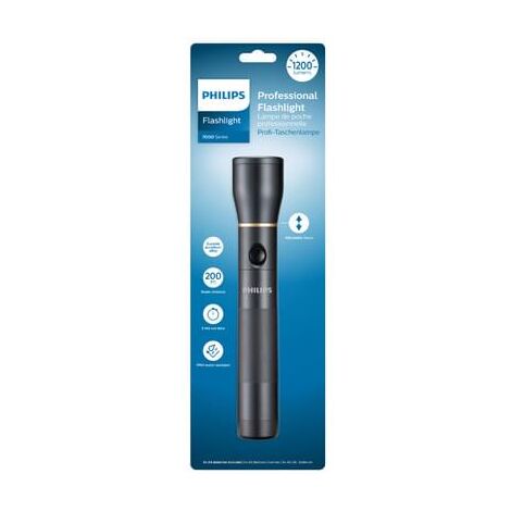 Linterna LED Philips 1200lm IPX4 incl. 6 pilas AA