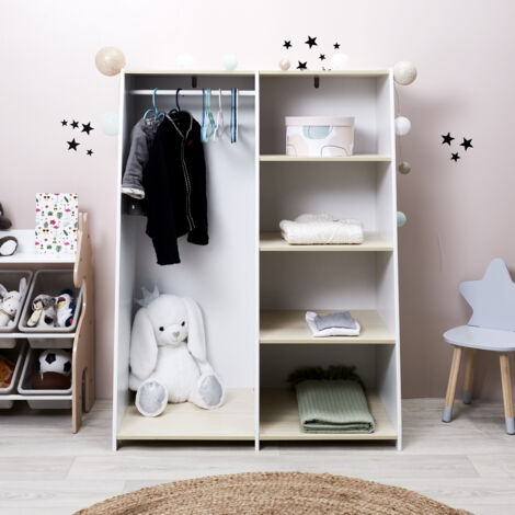 Garde-robe enfant 120cm – Largeur 80cm – Bois MDF – Design moderne et ...